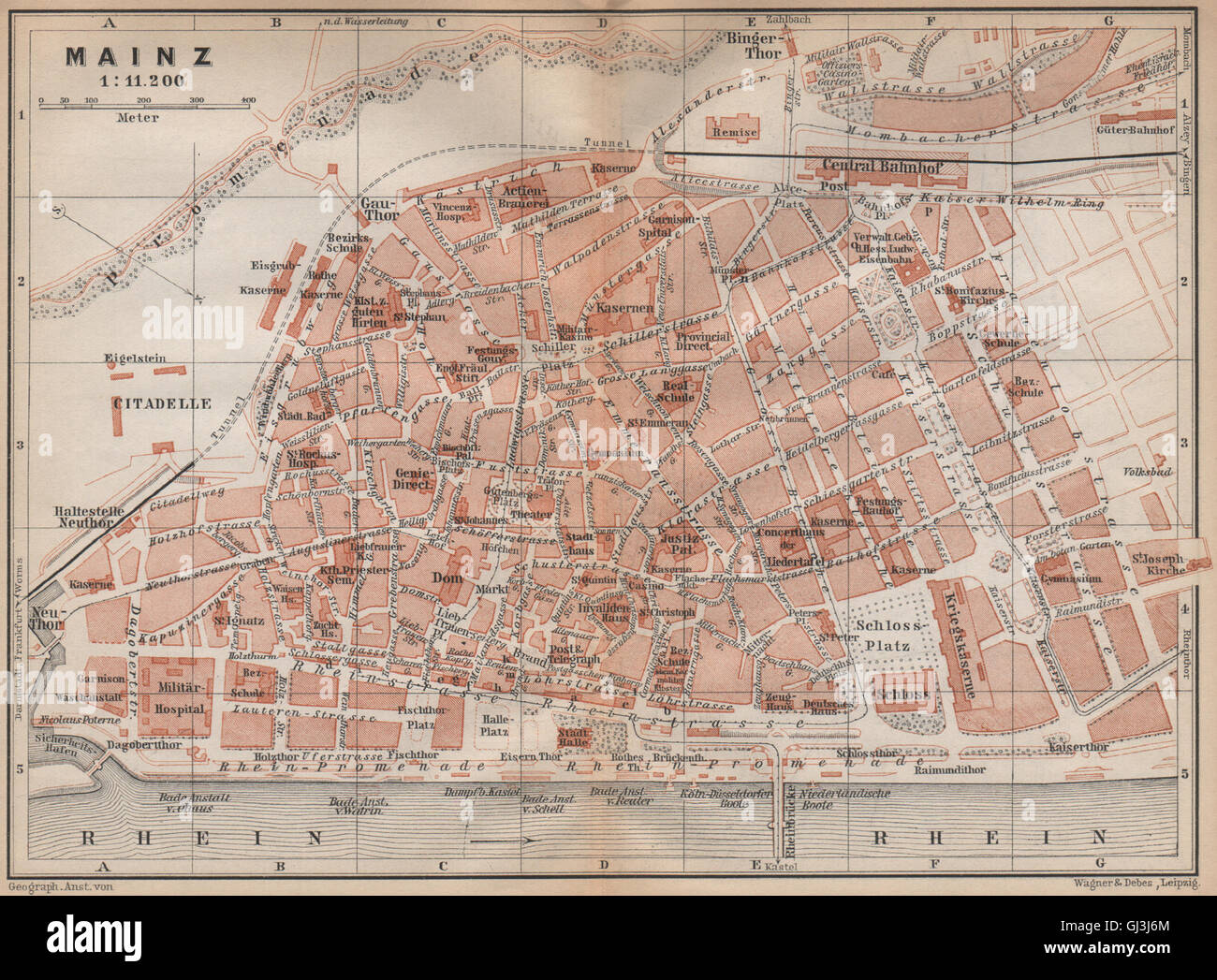 MAINZ antike Stadt Stadt attraktivem. Rheinland-Pfalz. Mainz Karte ...