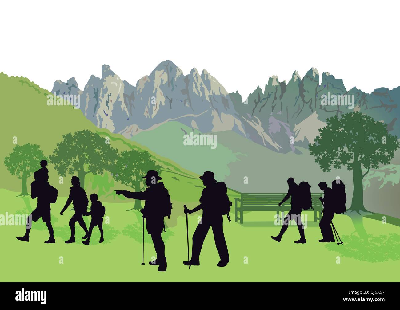 Wandern und wandern Stock-Vektorgrafiken kaufen - Alamy