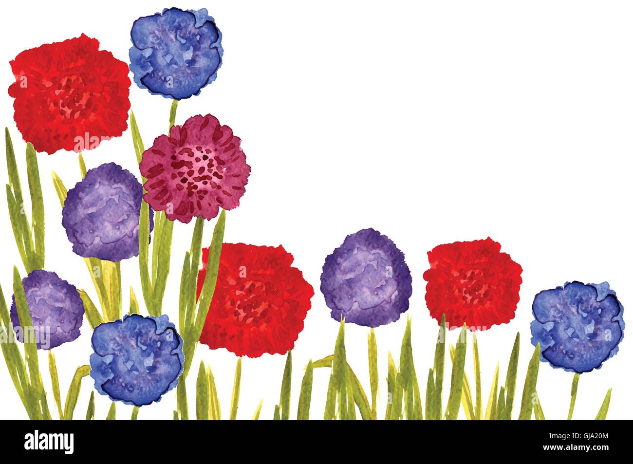 Romantischen Hintergrund Vektor Aquarell gemalt Karte Stock ...