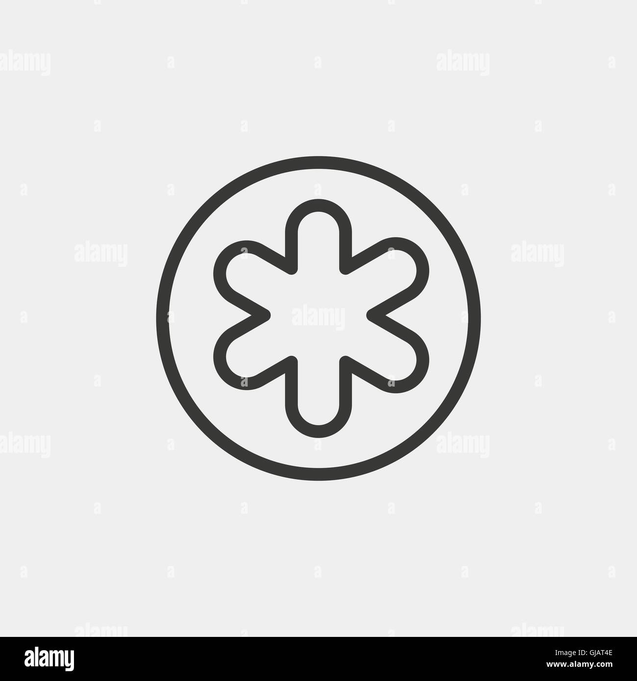 Sternchen-Symbol des braunen Umriss zur Veranschaulichung Stock ...