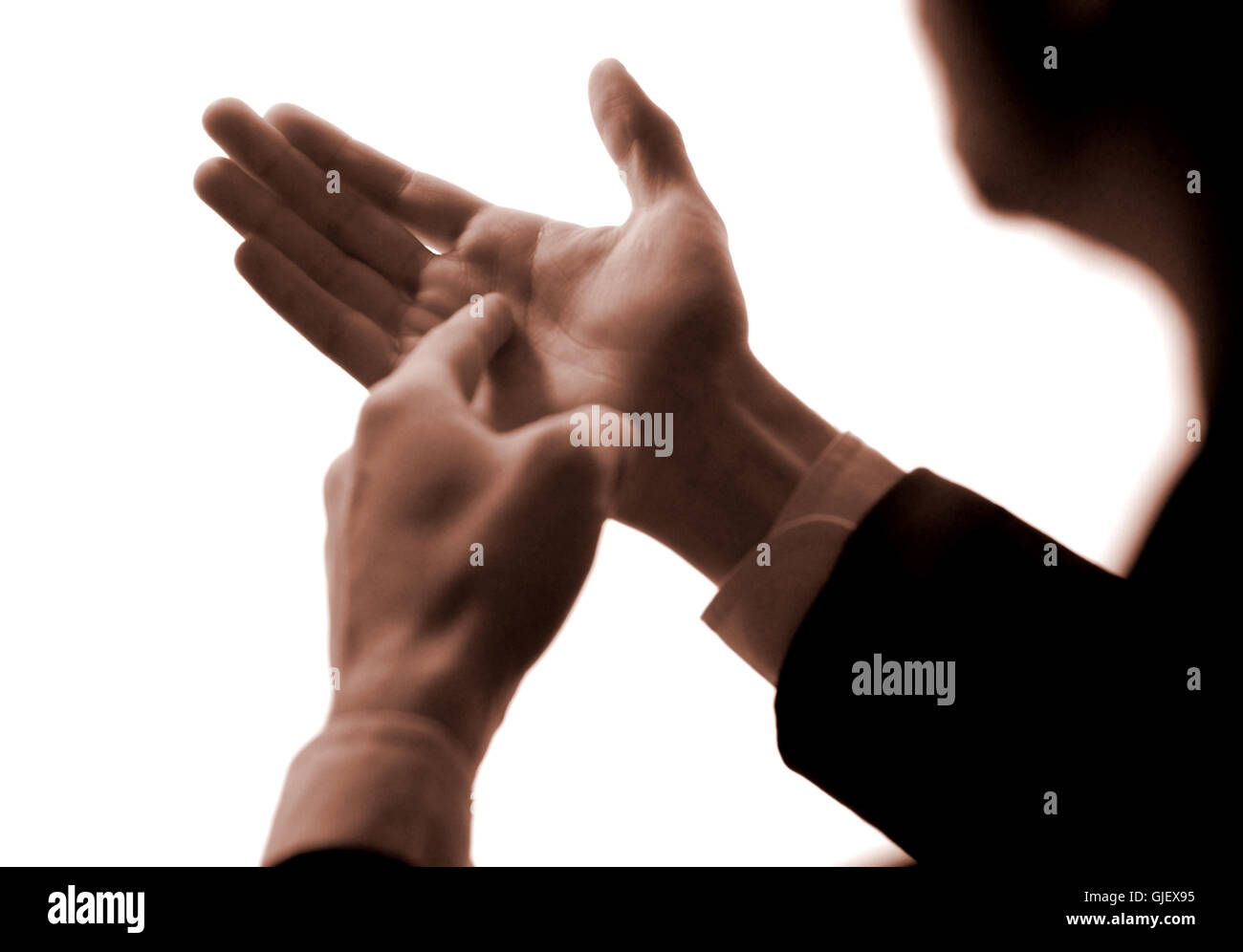 Hinweis mit handzeichen -Fotos und -Bildmaterial in hoher Auflösung – Alamy