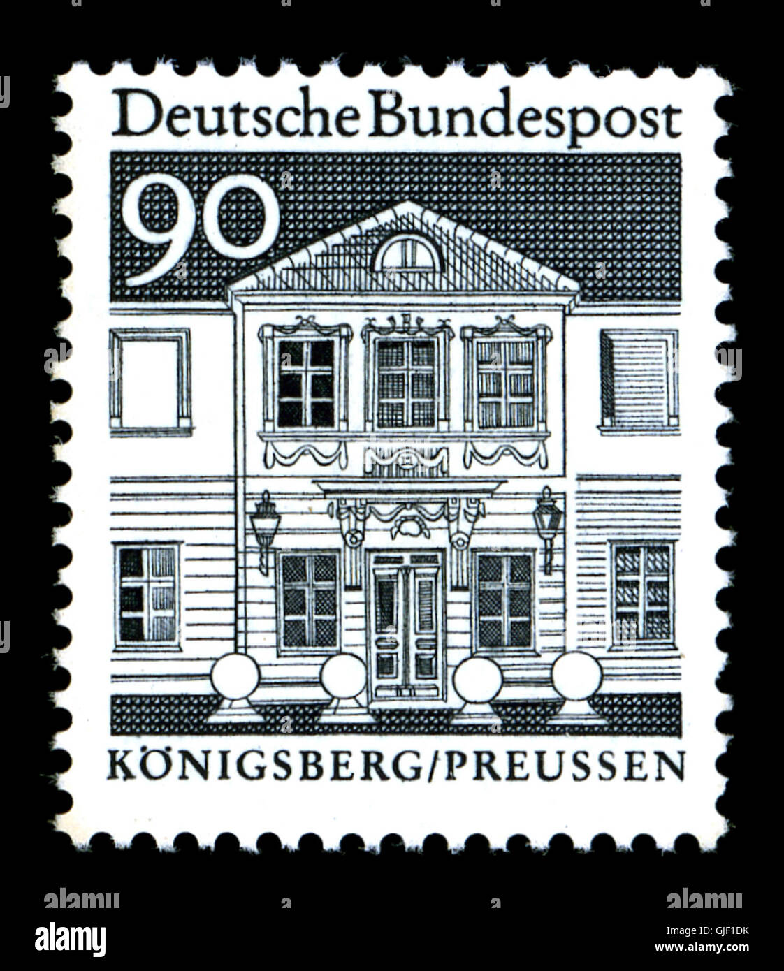 Deutsche Bundespost - Deutsche Bauwerke - 90 Pfennig Stockfotografie ...