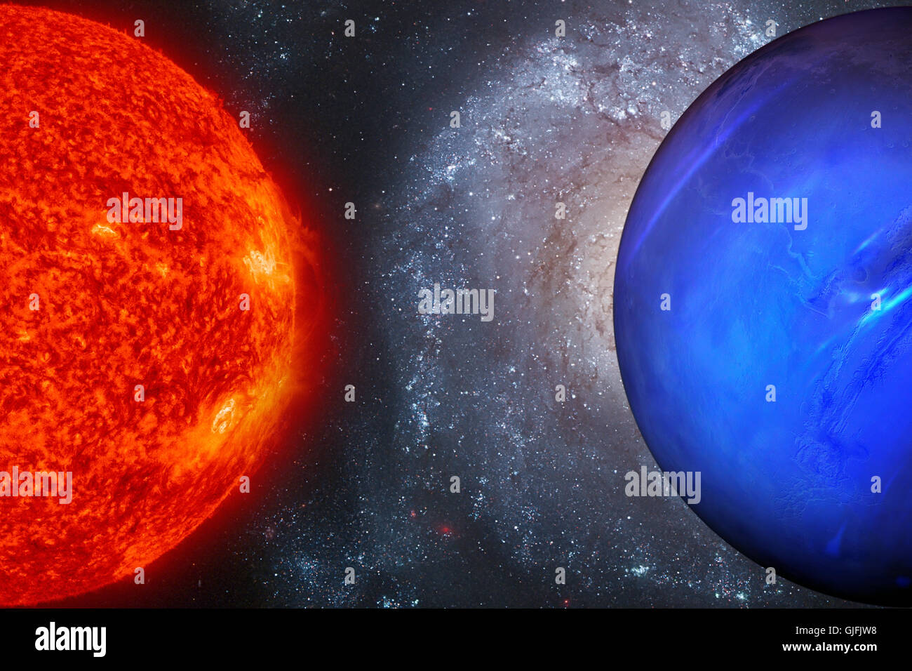 Sonnensystem - Neptun. Es ist der achte und am weitesten entfernte ...