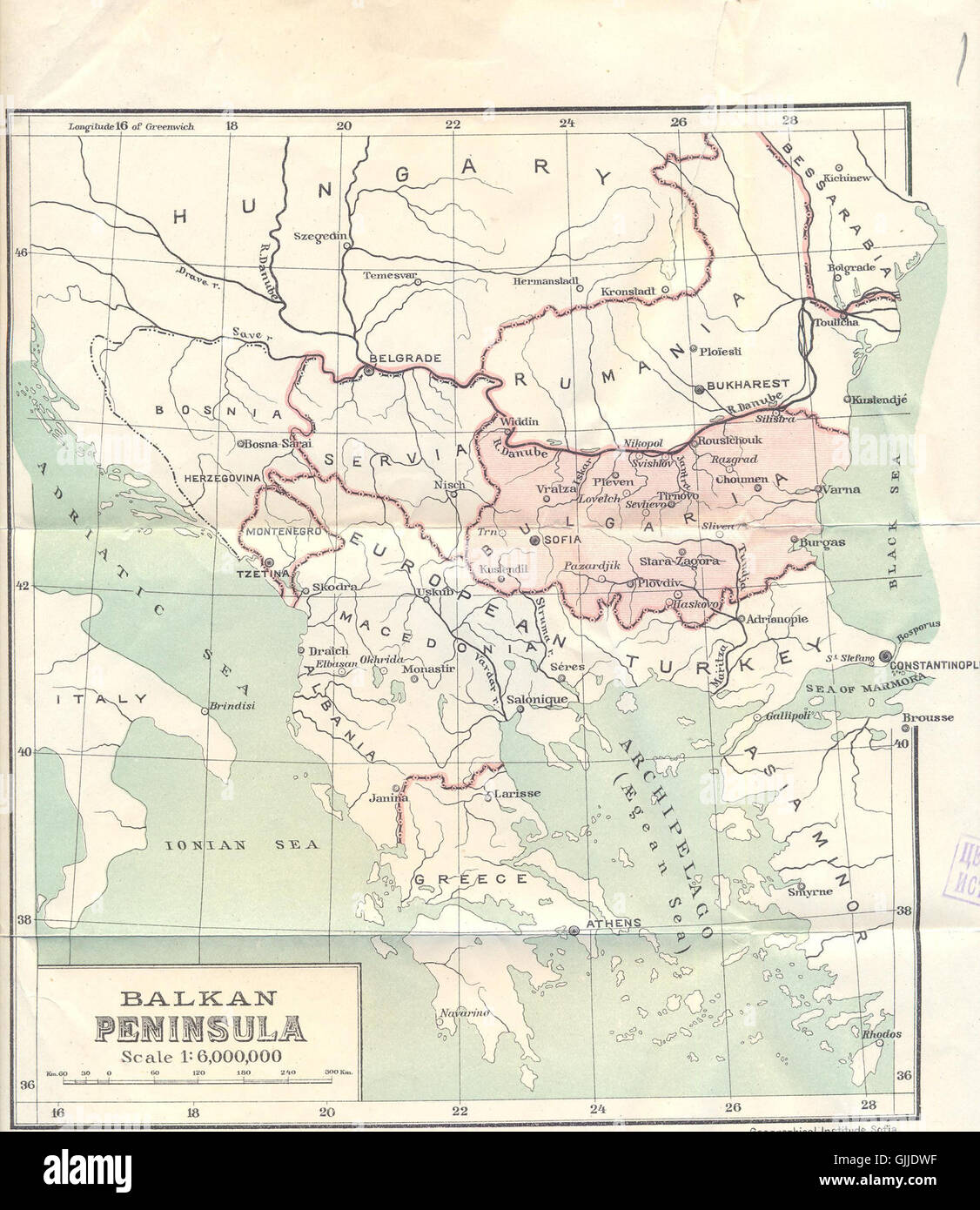 Balkan peninsula map -Fotos und -Bildmaterial in hoher Auflösung – Alamy