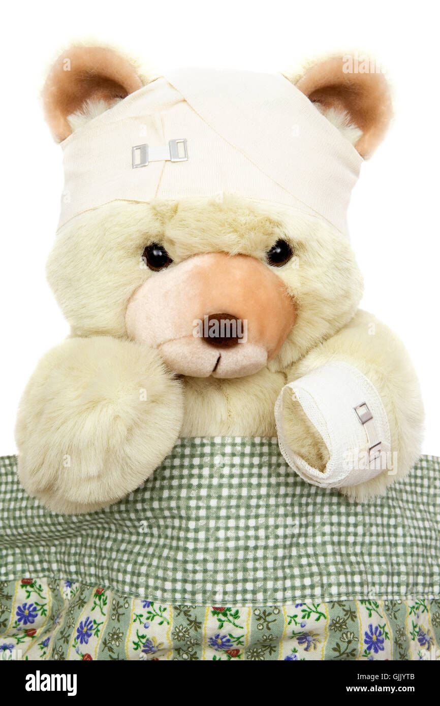 Teddy bear with bandage -Fotos und -Bildmaterial in hoher Auflösung – Alamy