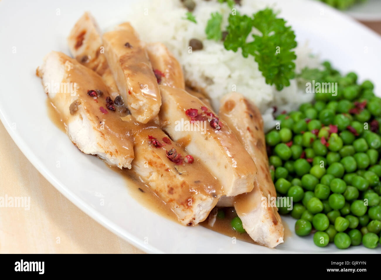 Schnitzel und erbsen -Fotos und -Bildmaterial in hoher Auflösung – Alamy
