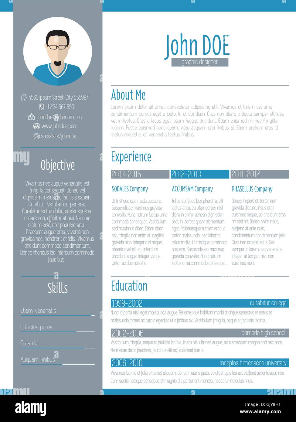 Infografik lebenslauf Stock-Vektorgrafiken kaufen - Alamy