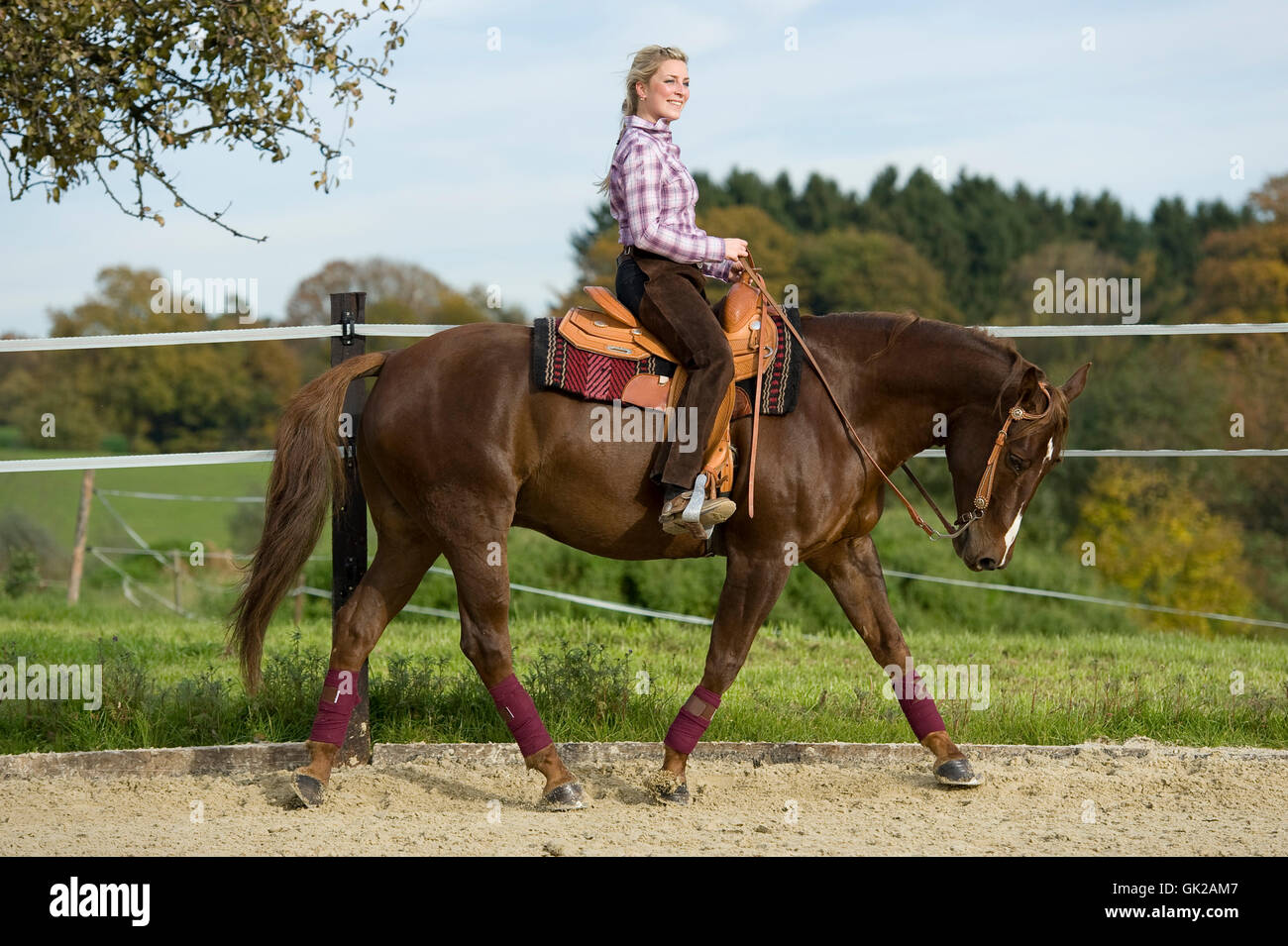 Frau reiten galopp westlichen -Fotos und -Bildmaterial in hoher ...