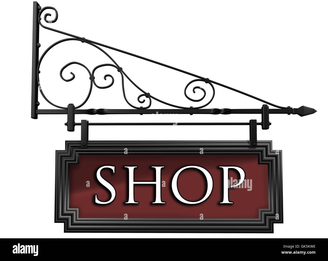 Wrought iron hanging shop sign -Fotos und -Bildmaterial in hoher ...