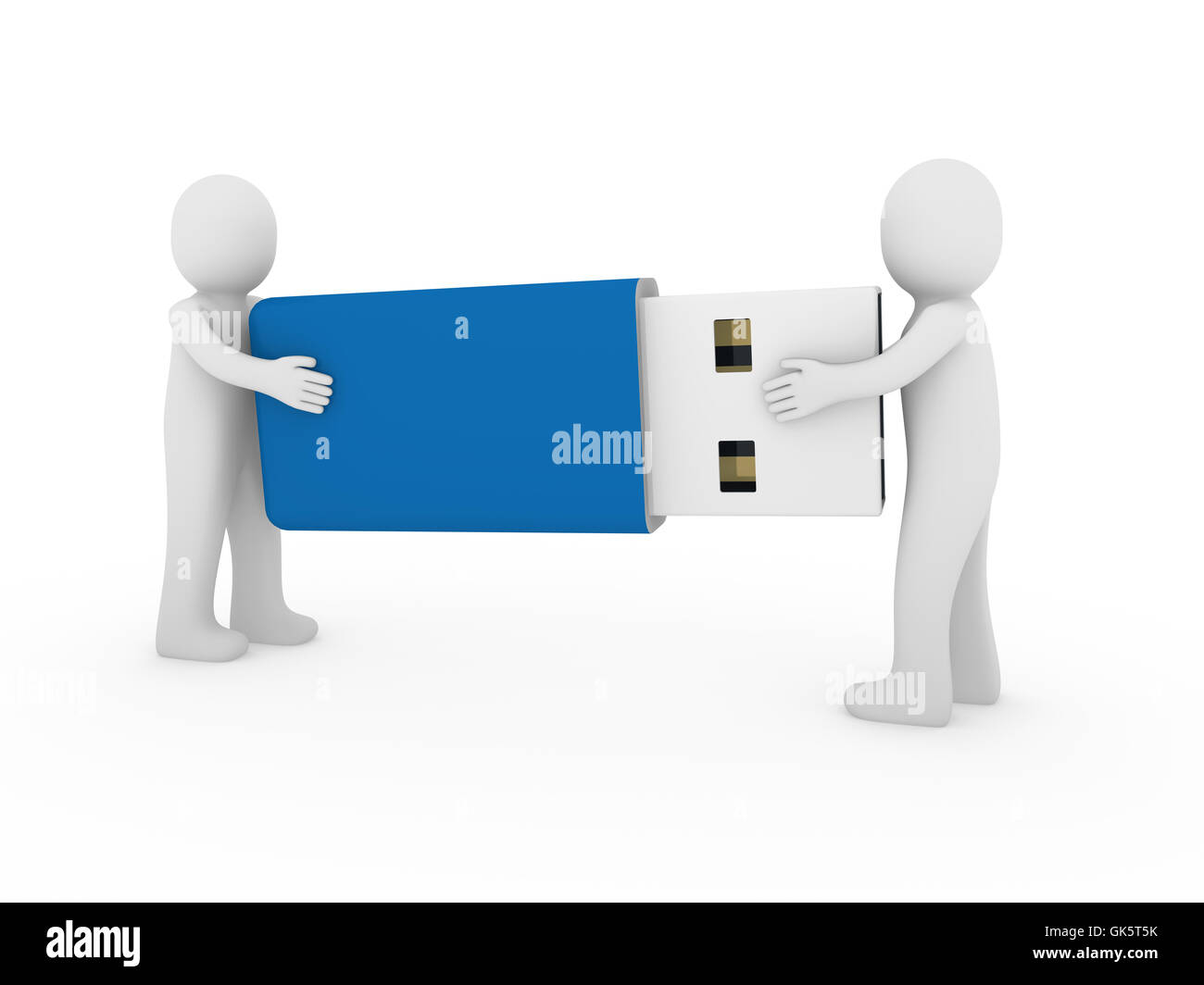 3d human man usb stick blue plug memory -Fotos und -Bildmaterial in ...