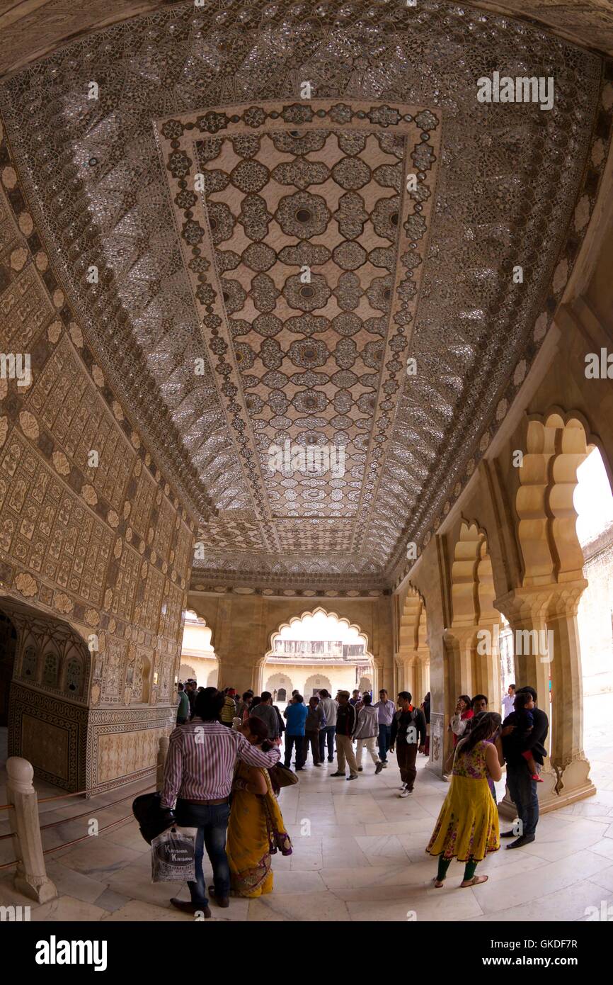 Sheesh Mahal Amber Fort Stockfotos und -bilder Kaufen - Alamy