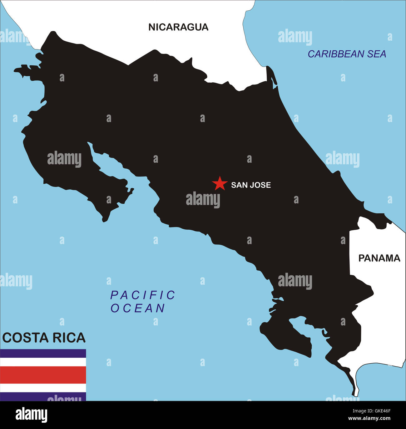 Costa rica map -Fotos und -Bildmaterial in hoher Auflösung – Alamy