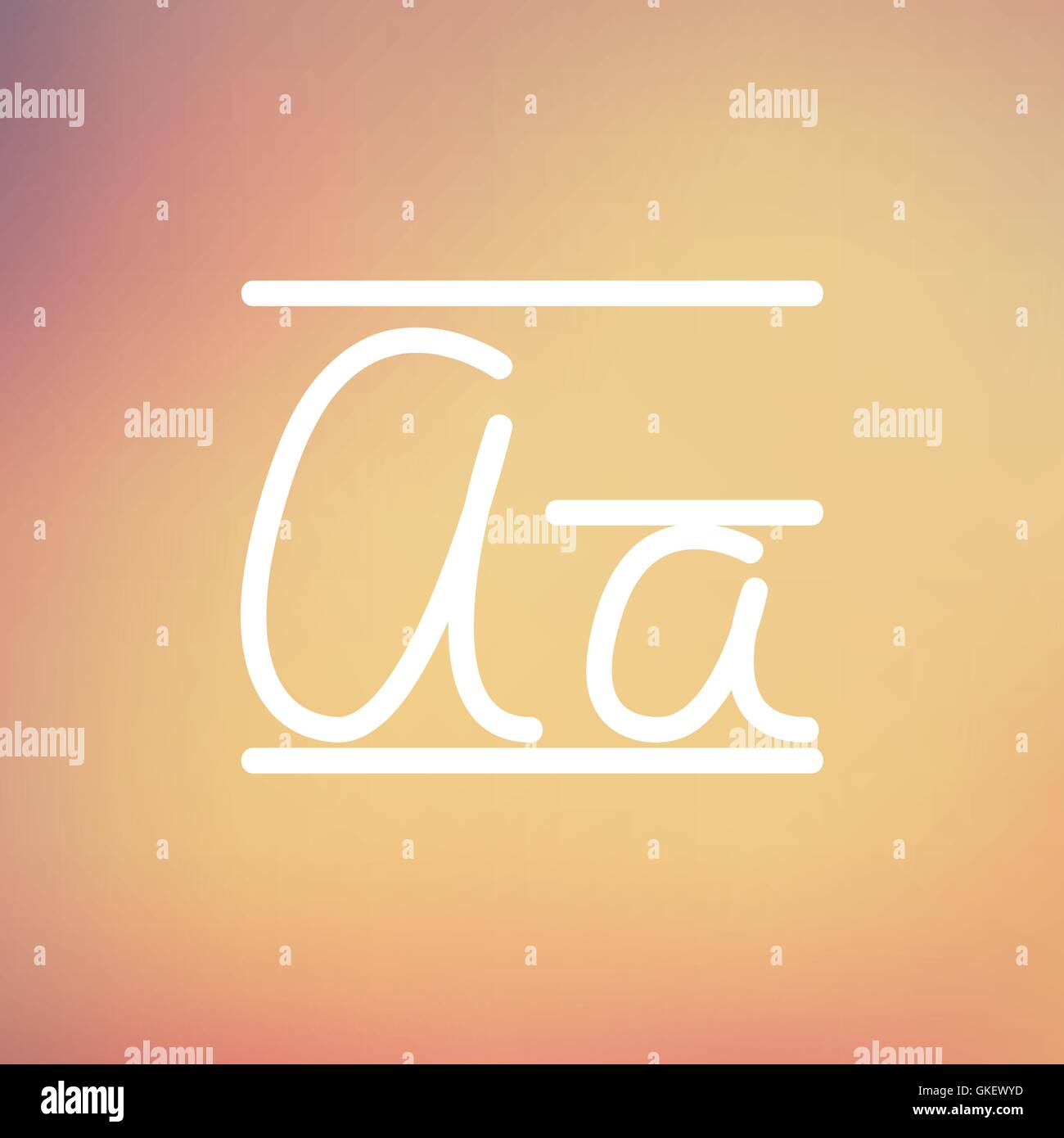 Kursive Buchstaben eine dünne Liniensymbol Stock-Vektorgrafik - Alamy