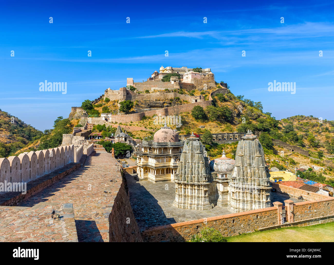 Kumbhalgarh Fort, Rajasthan, Indien. Kumbhalgarh ist eine Mewar Festung ...
