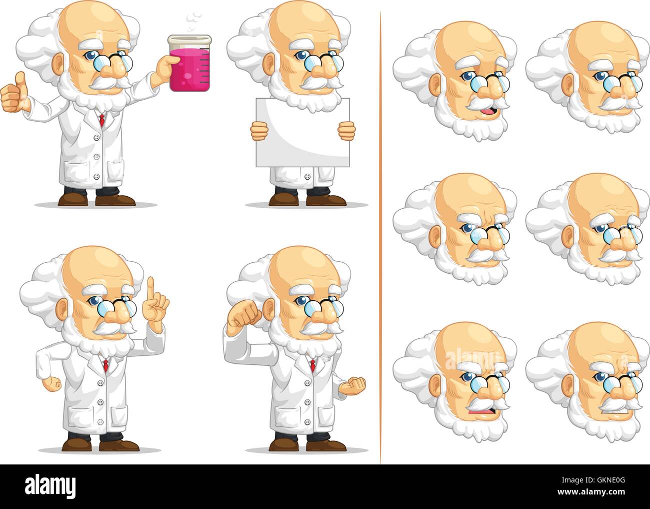 Mantel Cartoon Vektor Professor alte Erfinder Wissenschaftler ...