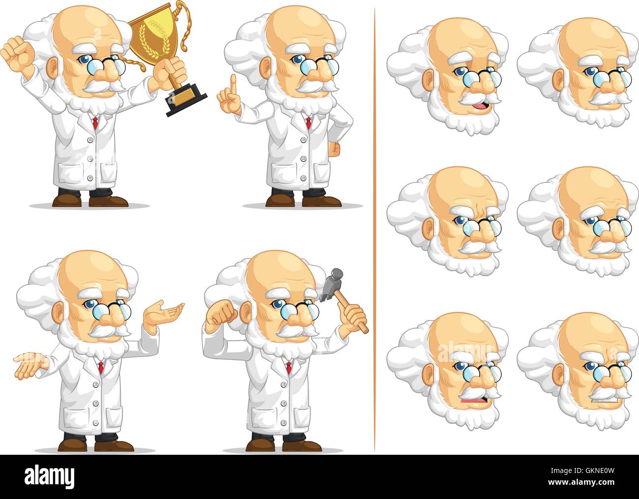 Mantel Cartoon Vektor Professor alte Erfinder Wissenschaftler ...