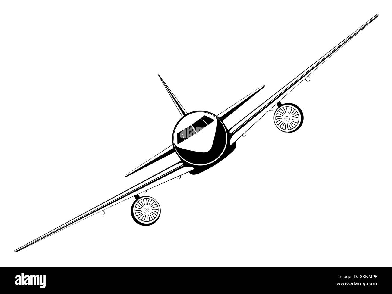 Umriss Jet Passagierflugzeug Stock-Vektorgrafik - Alamy