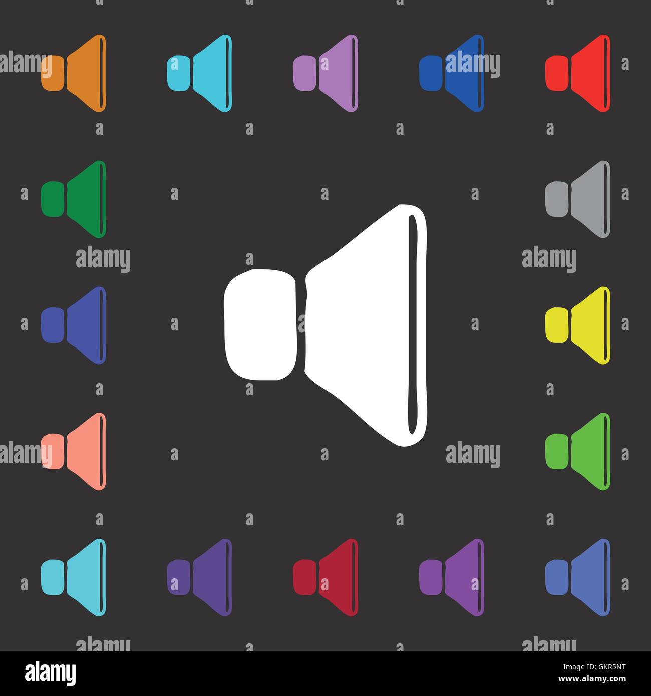 Volume, sound-Symbol Zeichen. Viele bunte Symbole für Ihr Design ...