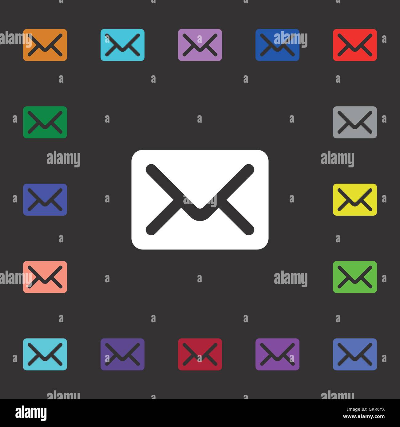 Mail, Umschlag, Brief-Symbol Zeichen. Viele bunte Symbole für Ihr ...