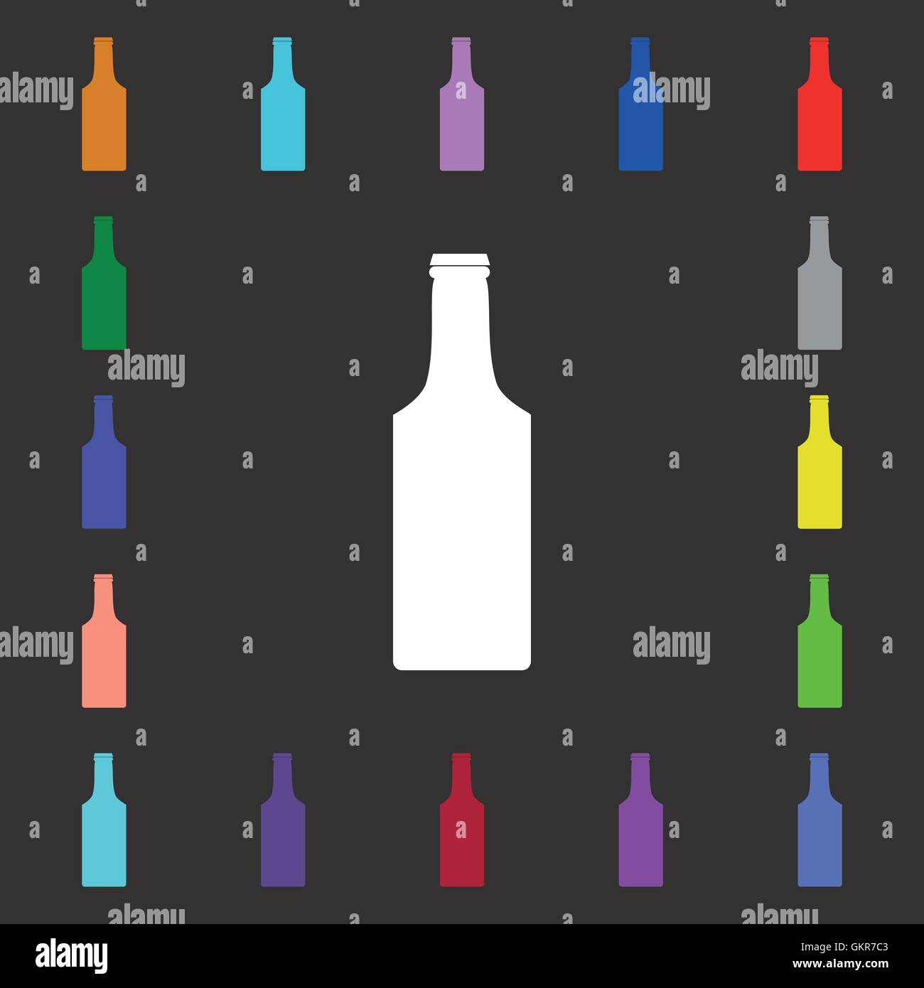 Flasche Symbol Zeichen. Viele bunte Symbole für Ihr Design. Vektor ...