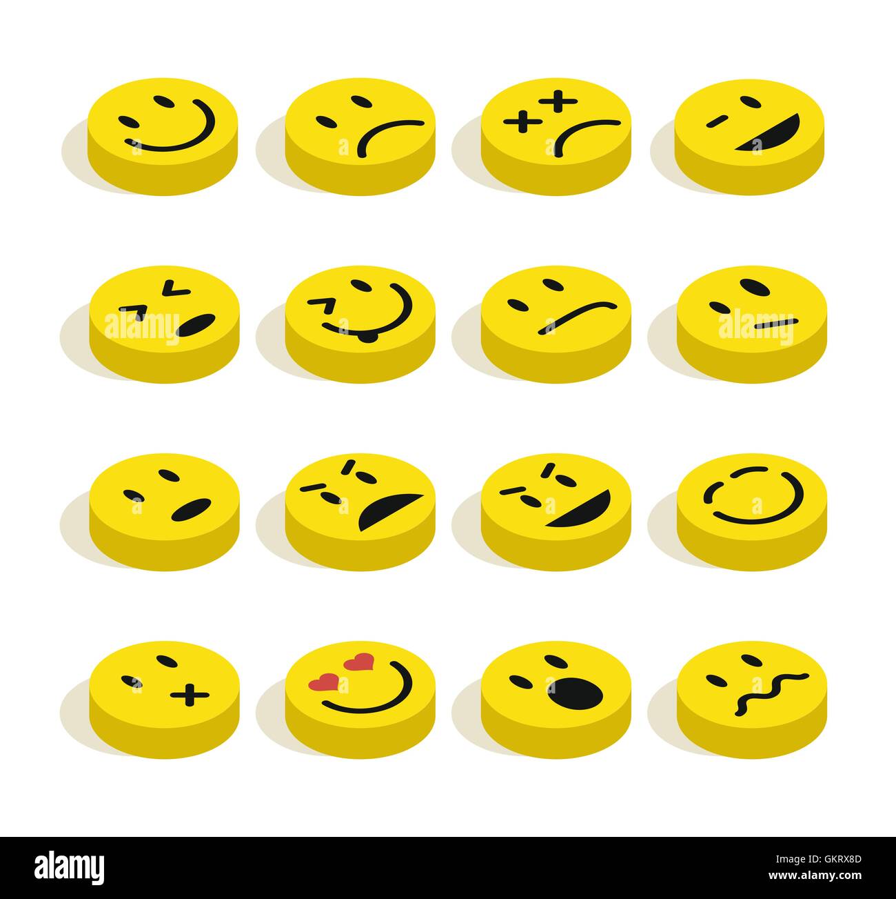 Emoji emoticon smiley vector set -Fotos und -Bildmaterial in hoher ...
