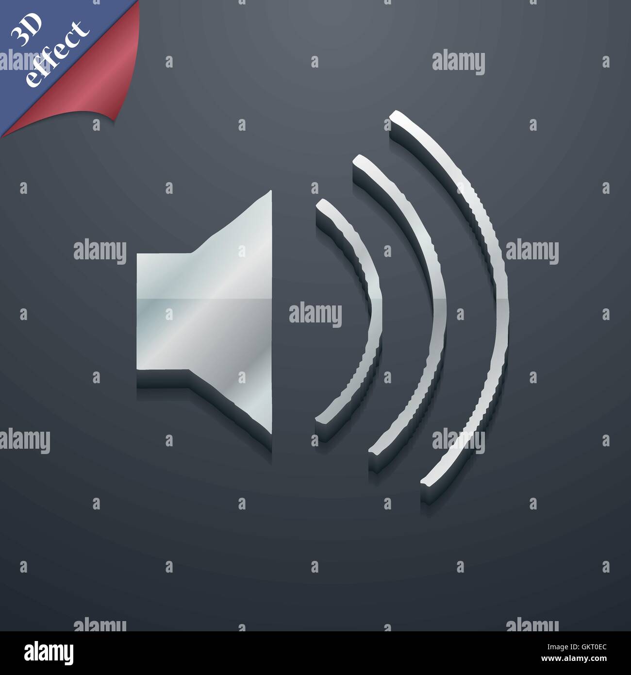 Volume, sound-Symbol Symbol. 3D-Stil. Trendiges, modernes Design mit ...