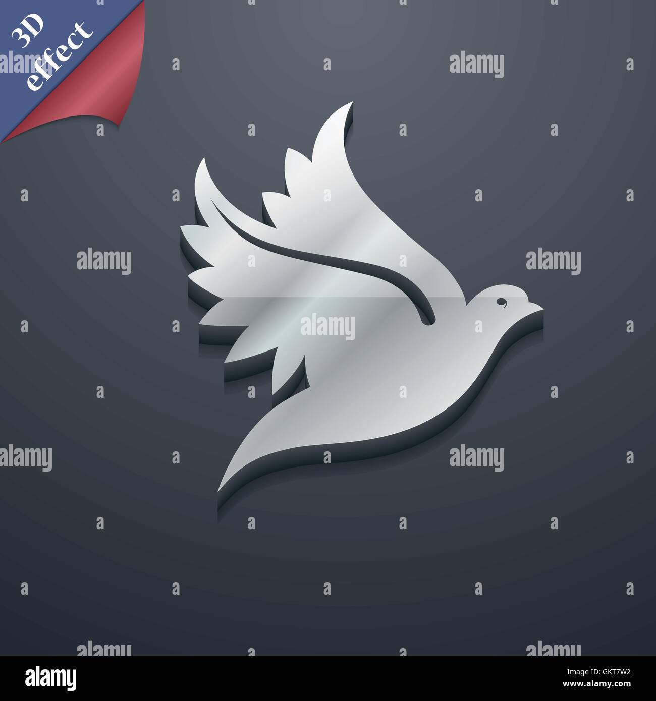 Taube-Symbol Symbol. 3D-Stil. Trendiges, modernes Design mit Platz für ...