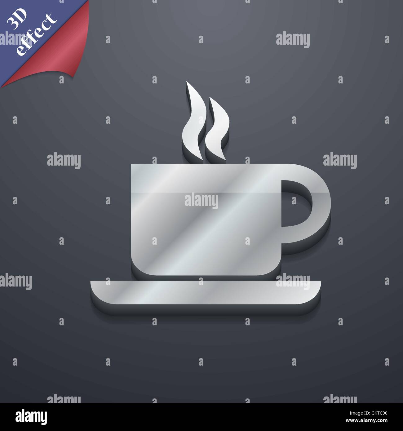Kaffee-Symbol Symbol. 3D-Stil. Trendiges, modernes Design mit Platz für ...