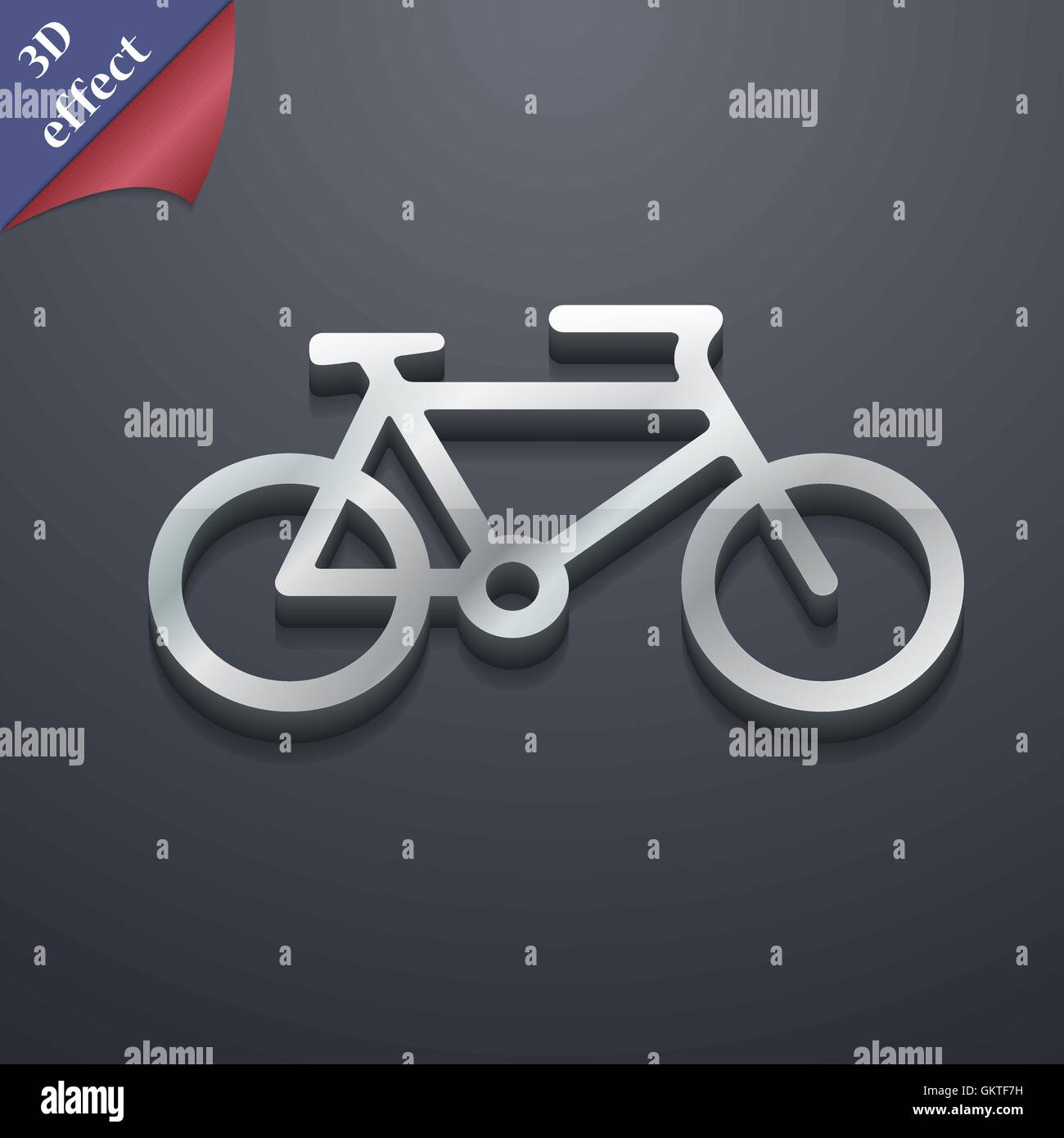 Fahrrad-Symbol Symbol. 3D-Stil. Trendiges, modernes Design mit Platz ...