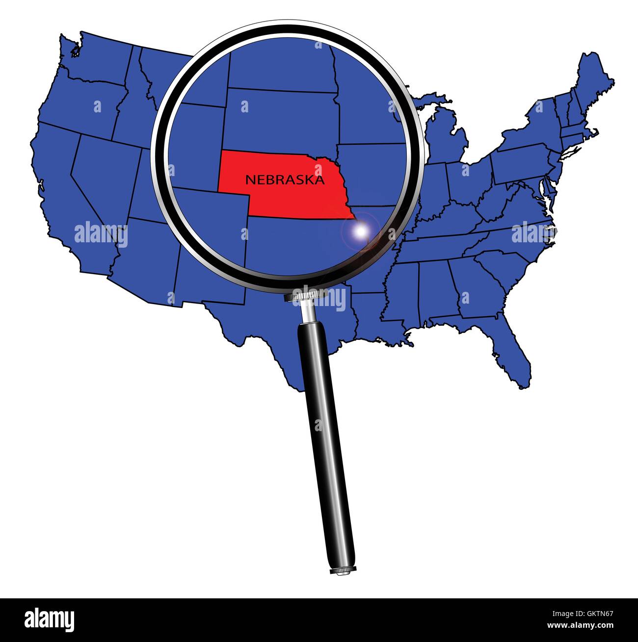 Nebraska state map Ausgeschnittene Stockfotos und -bilder - Alamy