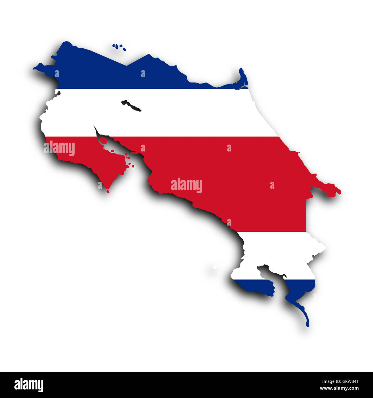 Mapa de la bandera de costa rica Ausgeschnittene Stockfotos und -bilder - Alamy