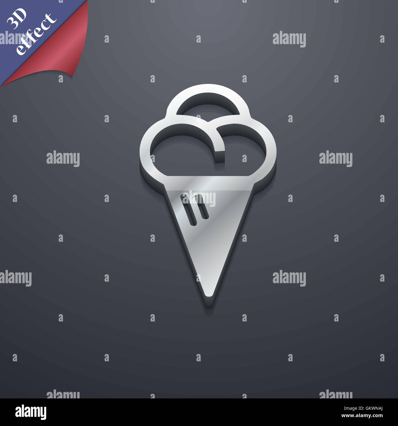 Eis-Symbol Symbol. 3D-Stil. Trendiges, modernes Design mit Platz für ...