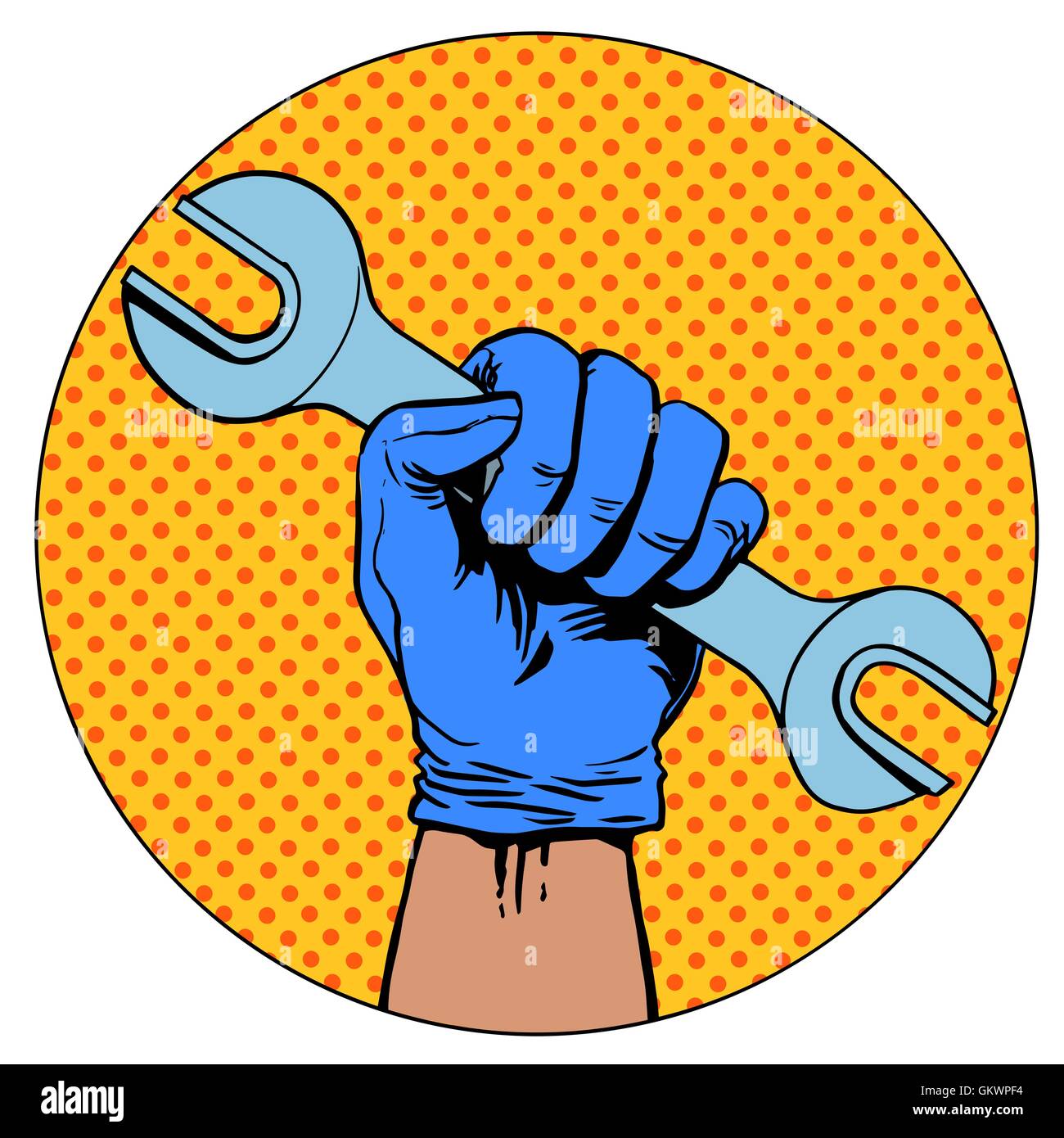 Zeichen der Reparatur handholding Schraubenschlüssel Symbol Piktogramm ...