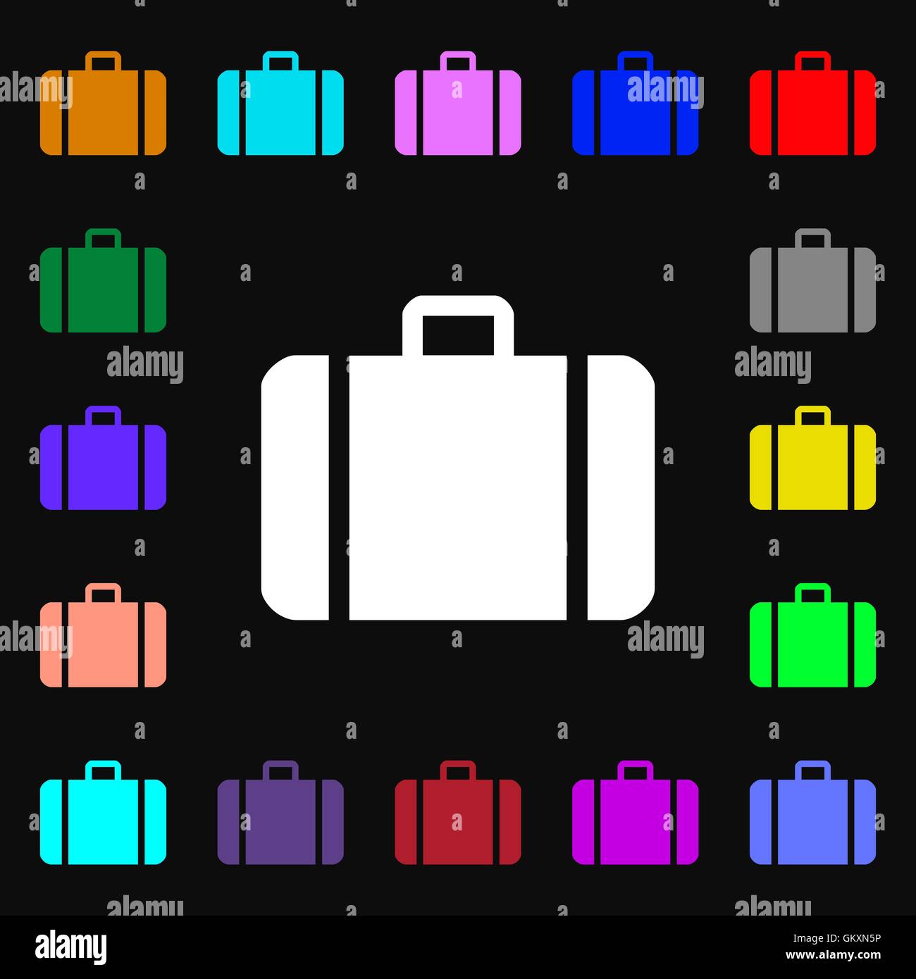Koffer Iconi Zeichen. Viele bunte Symbole für Ihr Design. Vektor Stock ...