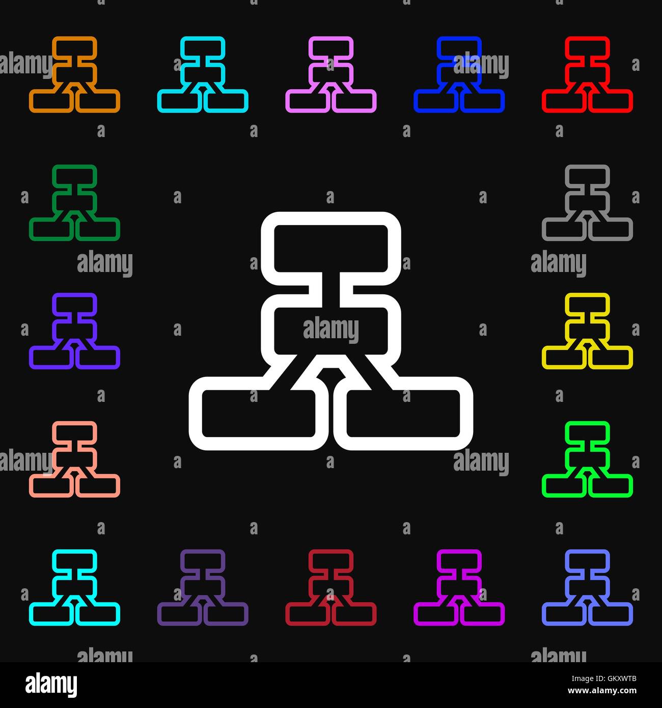 Netzwerk Symbol Zeichen. Viele bunte Symbole für Ihr Design. Vektor ...