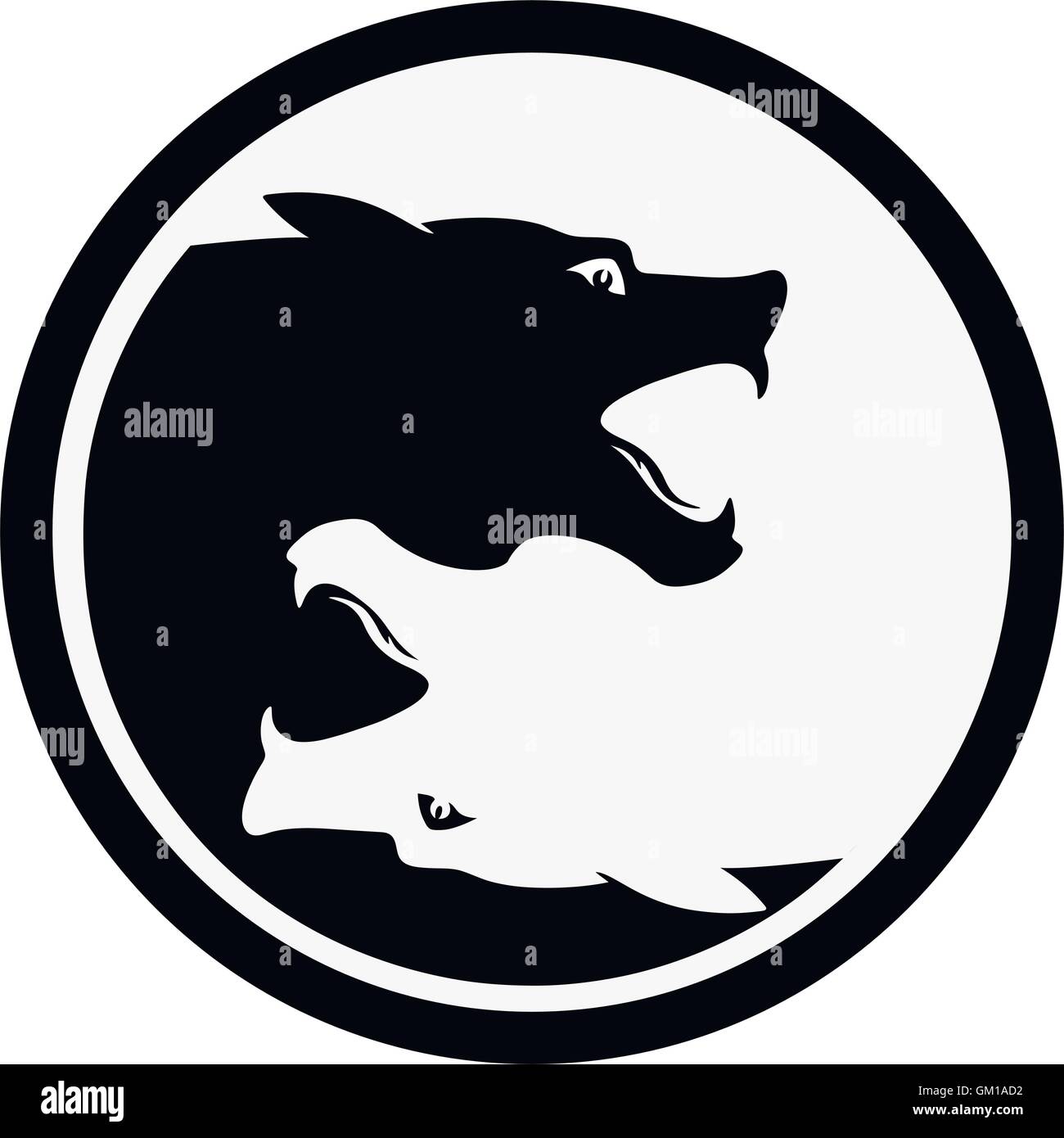 Wolf schattenbild Stock-Vektorgrafiken kaufen - Alamy