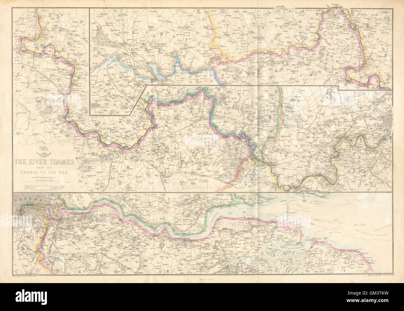 London River Thames Map Stockfotos und -bilder Kaufen - Alamy