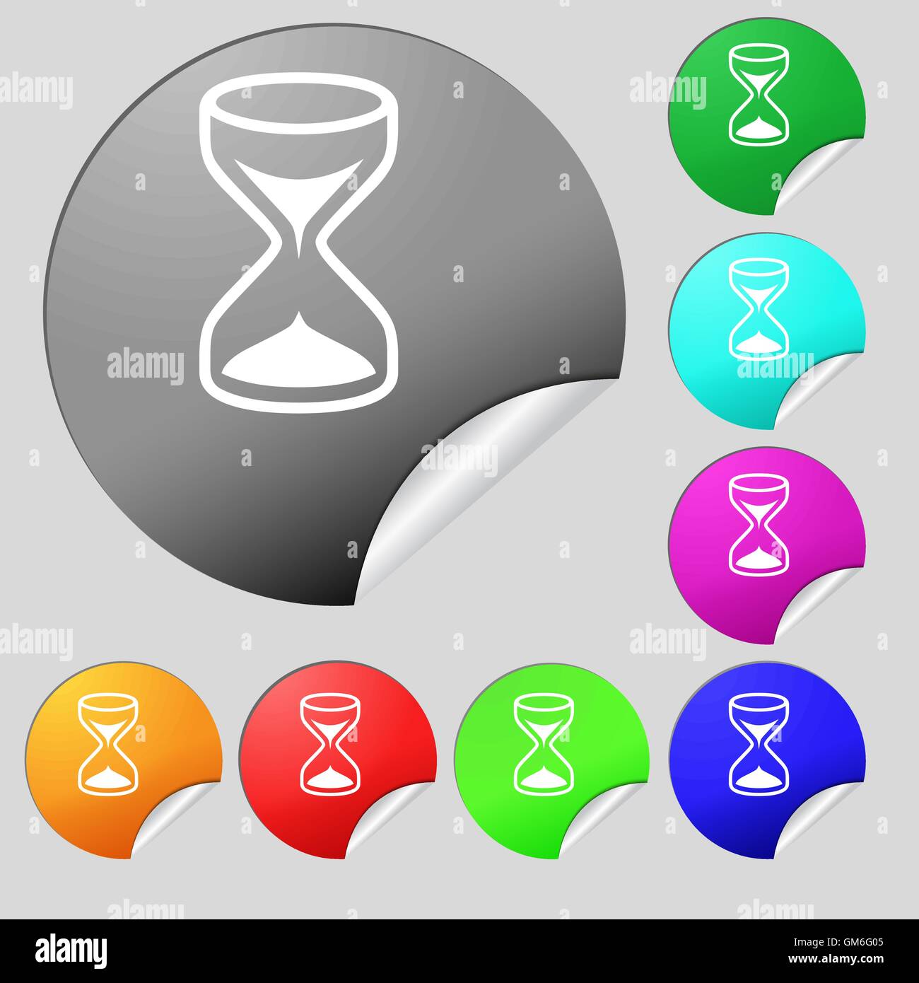 Sanduhr Zeichen Symbol. Sanduhr-Symbol. Satz von acht Multi farbige ...