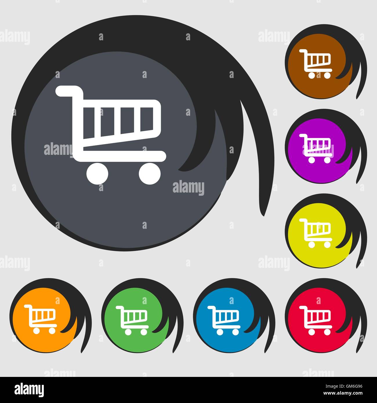 Shopping Cart-Schild-Symbol. Online-Kauf-Button. Symbole auf acht ...