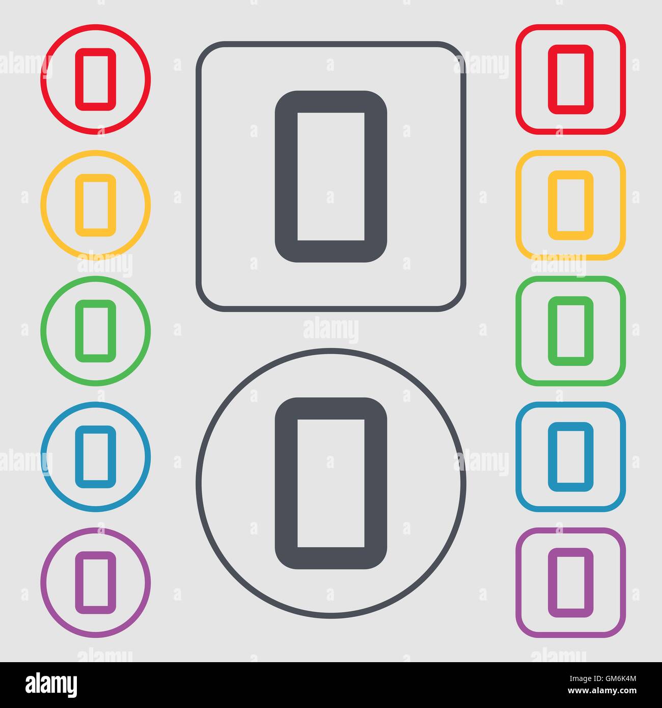 Ziffer Null Symbol Zeichen. Symbole auf der Runde und Platz-Tasten mit ...