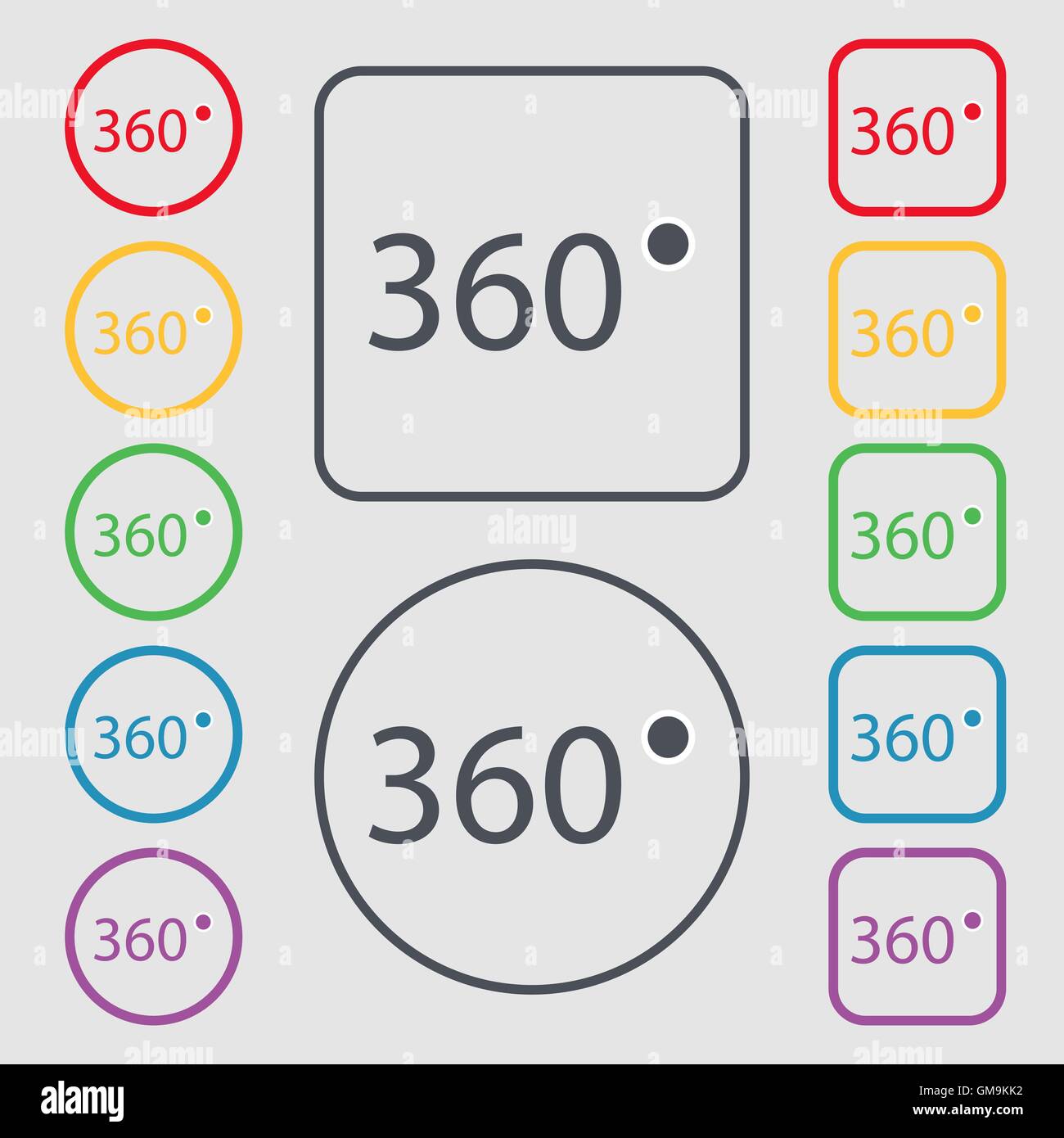 Winkel 360 Grad Zeichen Symbol. Geometrie Math Symbol. Volle Umdrehung ...