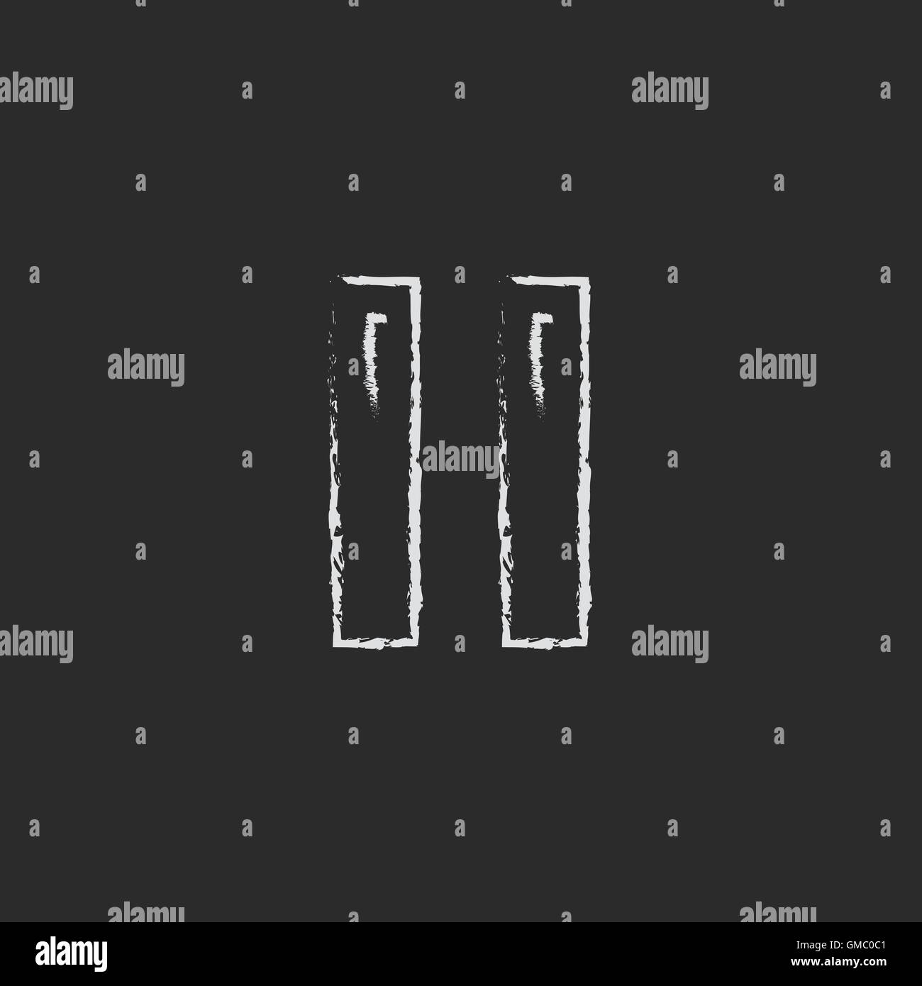 Pause-Button-Symbol in der Kreide gezeichnet Stock-Vektorgrafik - Alamy