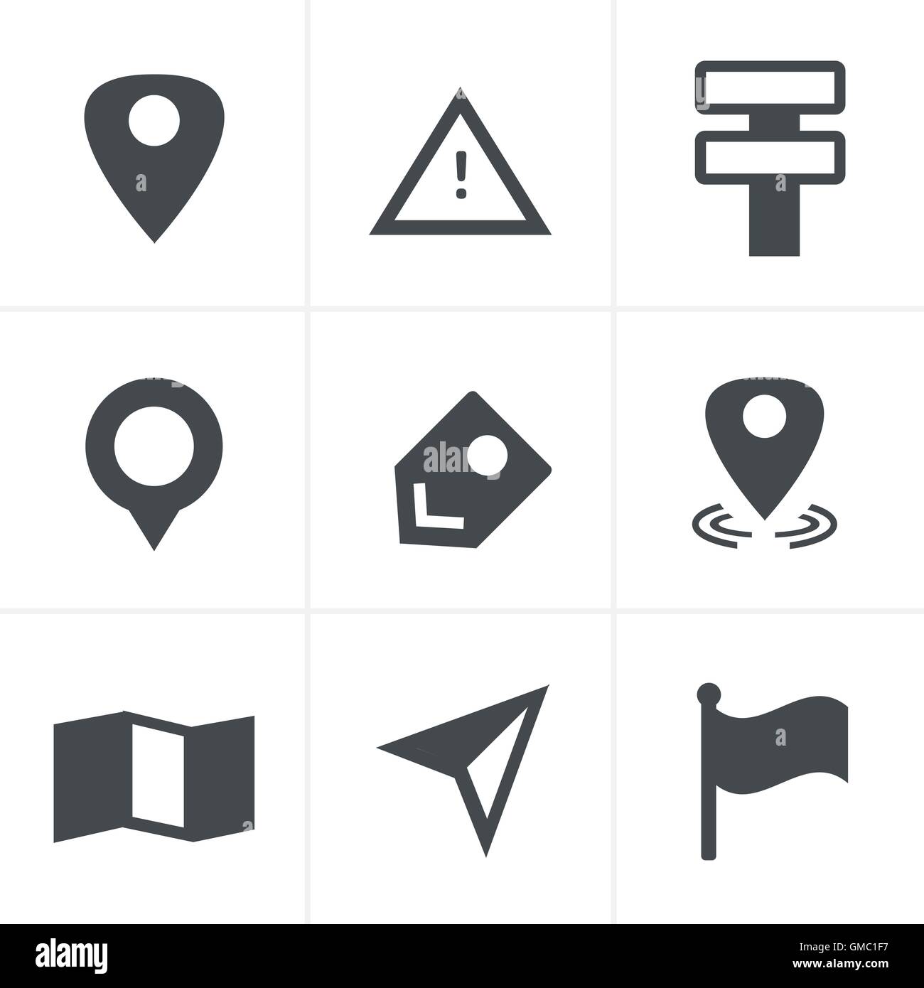 Ordnen Sie die Symbole auf weißem Hintergrund. GPS und Navigation ... Ordnen Sie die Symbole auf weißem Hintergrund. GPS und Navigation ...