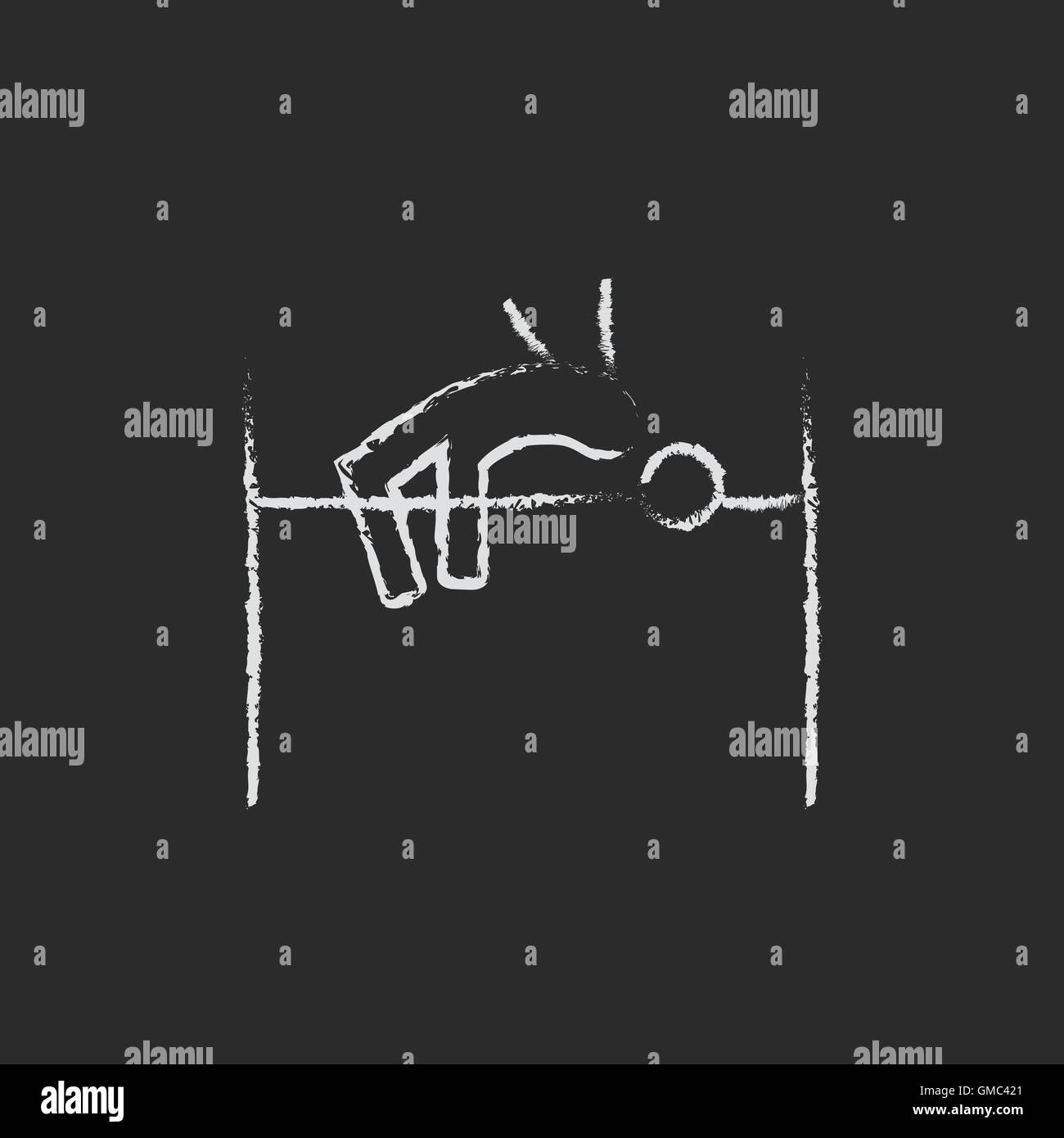 Hochsprung-Symbol in der Kreide gezeichnet Stock-Vektorgrafik - Alamy