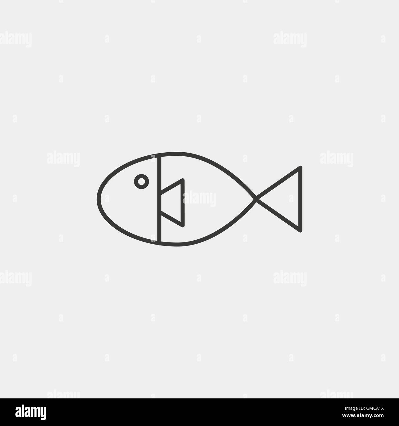 Fisch-Symbol des braunen Umriss zur Veranschaulichung Stock ...