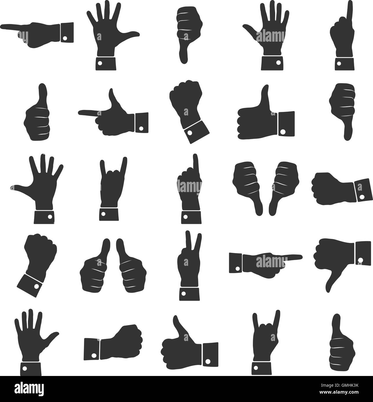 Handzeichen Vektor Icons Set Stockfotos und -bilder Kaufen - Alamy