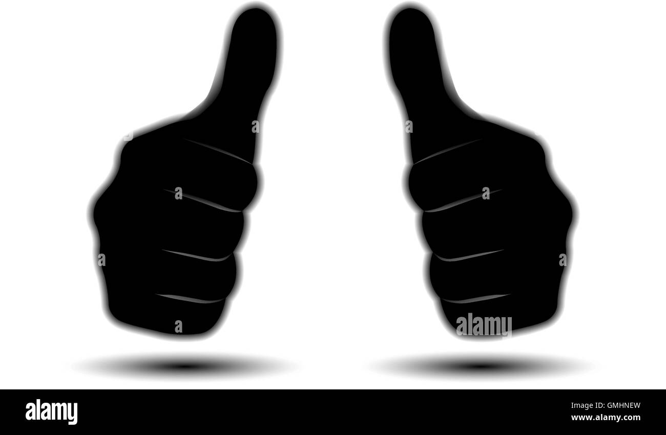 Symbol-Daumen hoch, Vektor-Illustration Stock-Vektorgrafik - Alamy