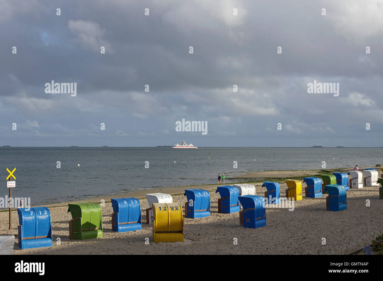 Korbsesseln, beach, Wyk auf Föhr, Insel Föhr, Nordfriesland, Schleswig ...