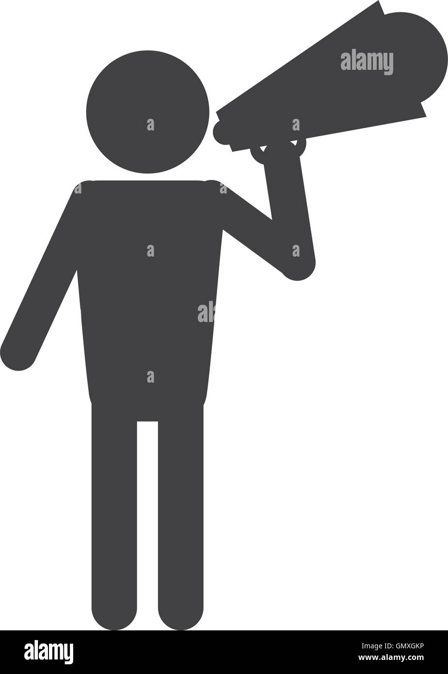 Mann mit Megaphon Piktogramm Symbol Stock-Vektorgrafik - Alamy