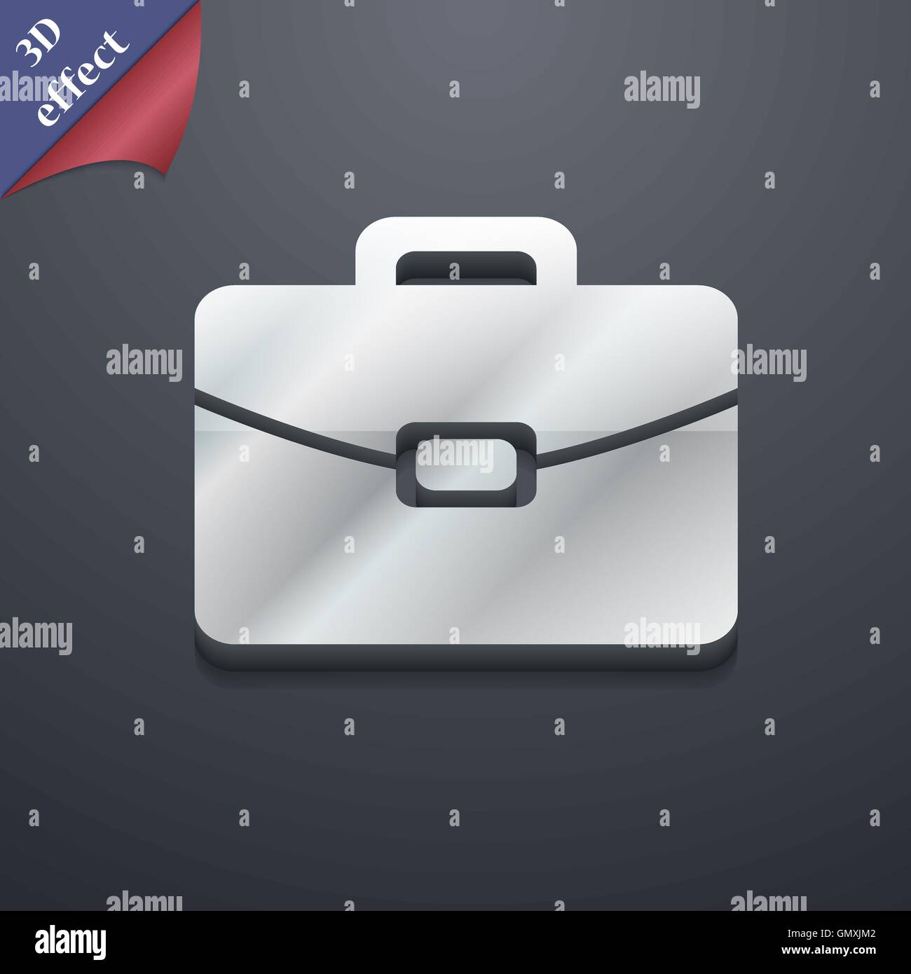 Koffer-Symbol Symbol. 3D-Stil. Trendiges, modernes Design mit Platz für ...